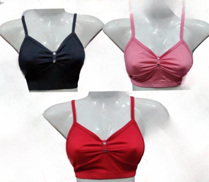 3 Pieces comfortable cotton Semis Bra Genji for Women and Girls | Daraz ...