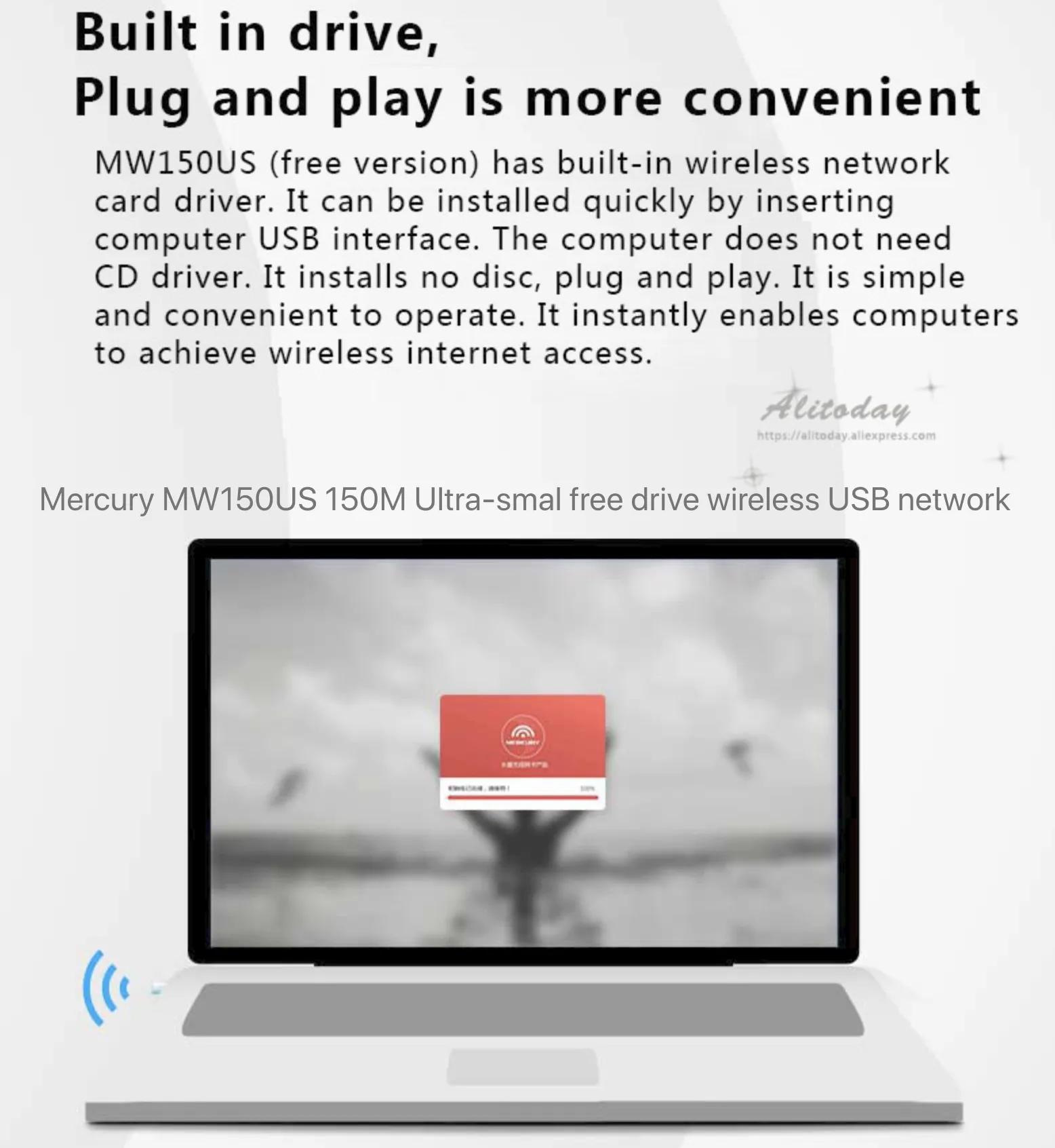 Mercury MW150US 150M Ultra-small free drive wireless USB network card ...