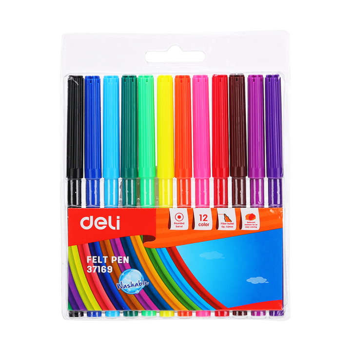 Deli E37169 Water color Pen 12 pcs | Daraz.com.bd