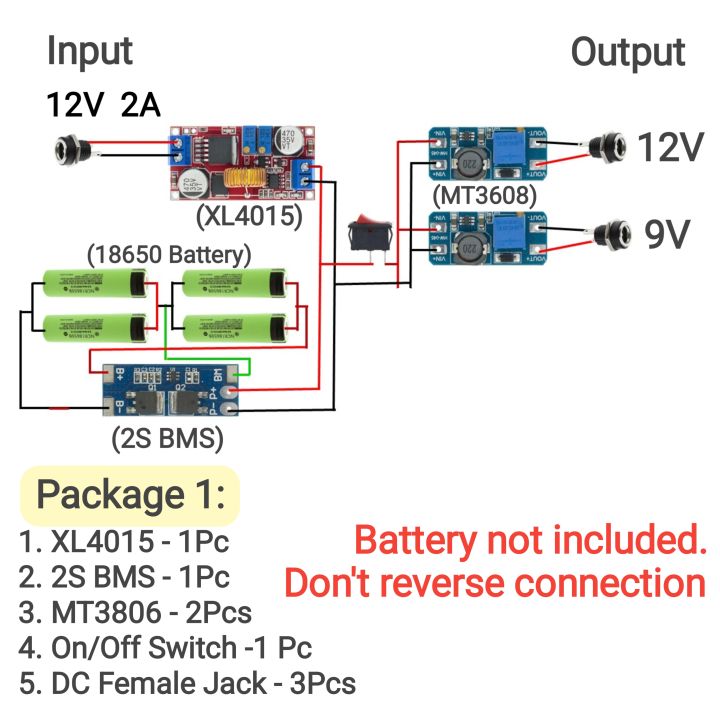 Mini DC UPS for Wifi Router Onu IP CC Camera 12V/9V DIY ips rpelectronics | Daraz.com.bd