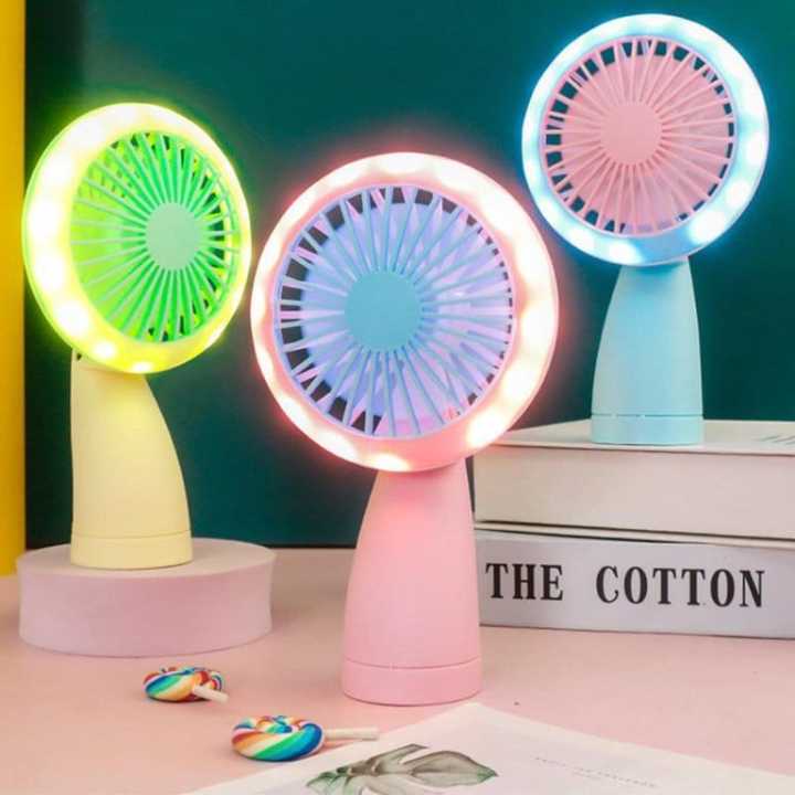Mini USB Rechargeable Portable LED Lighting Fan | Daraz.com.bd
