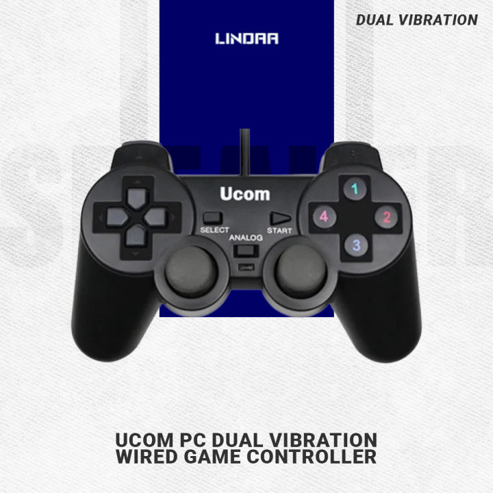 UCOM PC Dual Vibration Wired Game Controller Gaming Joypad Joystick USB ...