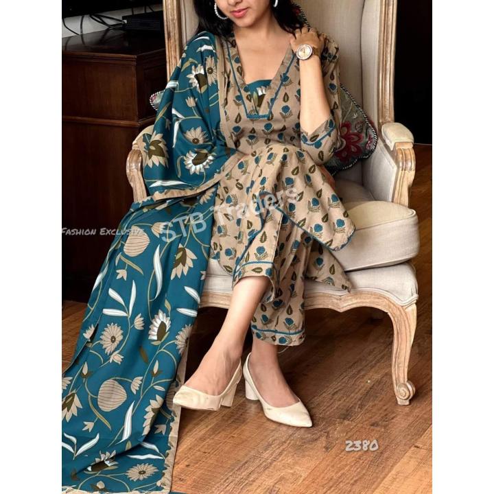 Ladies screen print three pis for woman | Daraz.com.bd