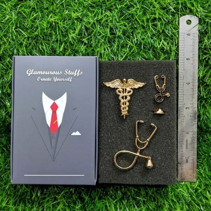 Medical Professionals / Doctor Brooch Set – 3pcs Suit & Collar ...