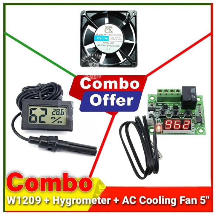 W1209 + Hygrometer + AC 220V Cooling Fan 5" Combo Package for Egg ...