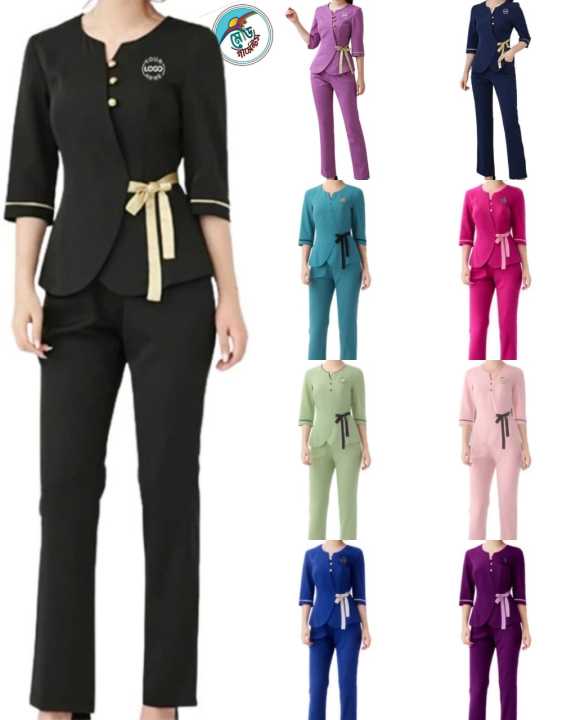 Stylish Beautician Uniform Set – Two-Piece Salon & Spa Outfit with ...