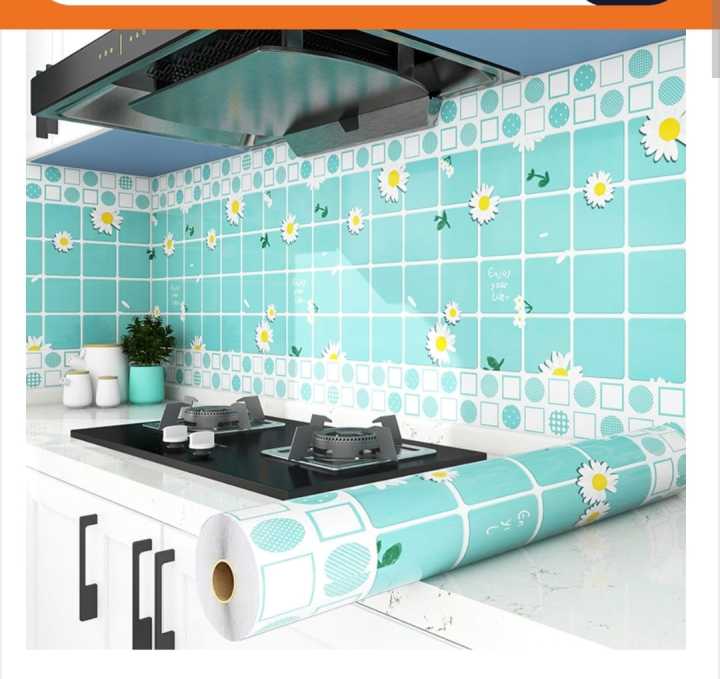 Beautiful design Marble Wallpaper Kitchen Oil-Proof Film Stove ...