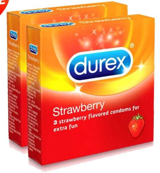 Durex - Strawberry Condom - Combo Pack - 2 Packs - 3x2=6pcs | Daraz.com.bd