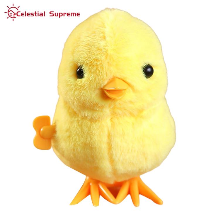 Wind Up Plush Toy Fine Workmanship Simulation Duck Chick Jumping Toy ...