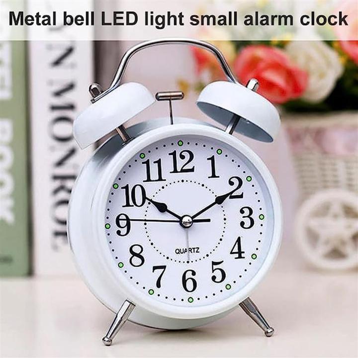 Alarm Clocks Alarm Clock Retro Twin Bell Metal Desk Table Analog Clock ...