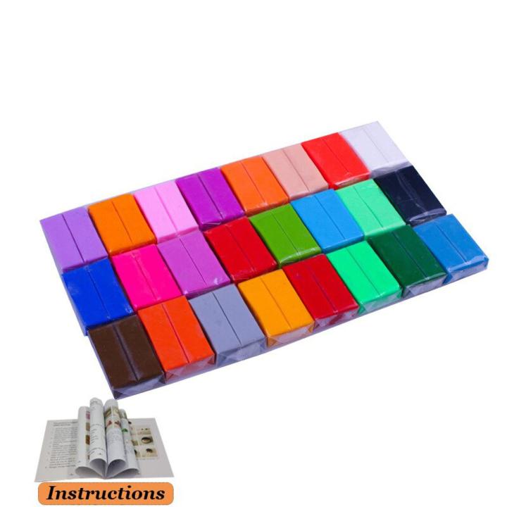 【happy one】24Colors Polymer Clay Light Soft Clay DIY Molding Craft ...
