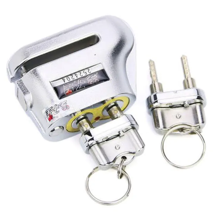 Disc Lock Anti Acid Heavy Duty Double Key Motorcycle Lock | Daraz.com.bd