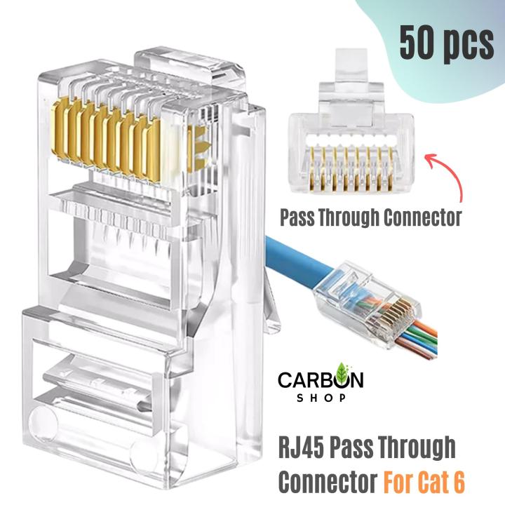 RJ45 EZ Pass Through Connector for Cat 5 Cat 6 Cat 7 Cable Network ...