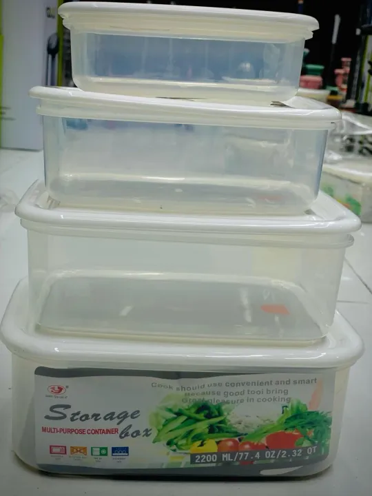 Oven proof plastic Containers set airtight lock lid. 4 pcs Set | Daraz ...