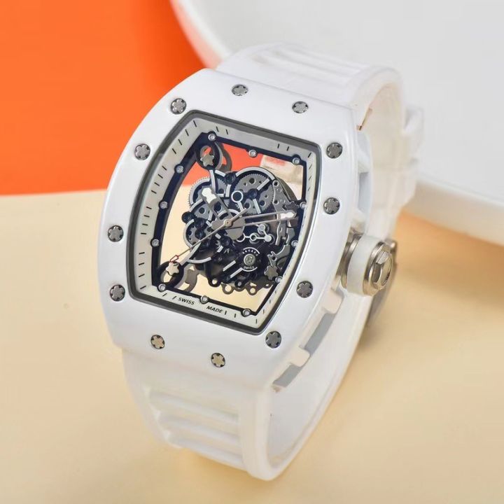 New Quartz Watch Boys Barrel-Shaped Hollow-out Transparent Fashion ...