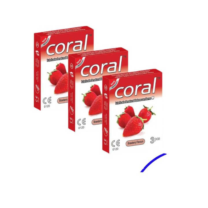 Coral Strawberry Extra Performance Condoms -1 Pack Combo | Daraz.com.bd