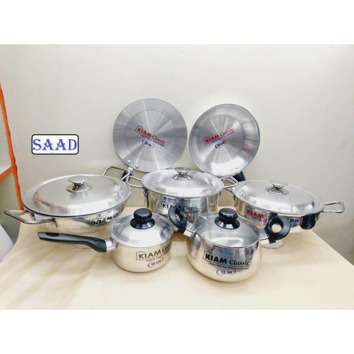 Kiam 12 Pcs Cookware Set Aluminium Family Pack. Casserole Stock Pot ...