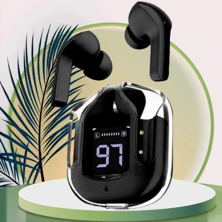 Ultrapods max True Wireless Earbuds with Display Transparent Design ...