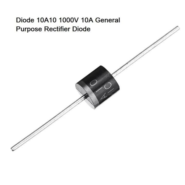 5Pcs- Diode 10A10 1000V 1KV 10A General Purpose Rectifier Diode 10A10 Silicon Junction Diode R-6 ...