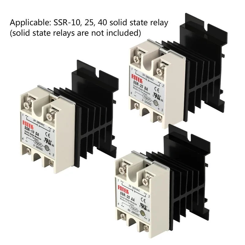 Solid State Relay Heat Sink,12PCS Heatsink PID Temperature Controller Heat Sink for Solid State ...