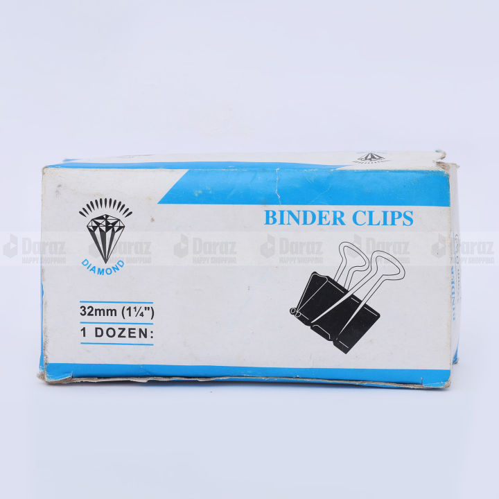 Binder Clips/ Paper Clip 32 mm, - 12 Piece | Daraz.com.bd