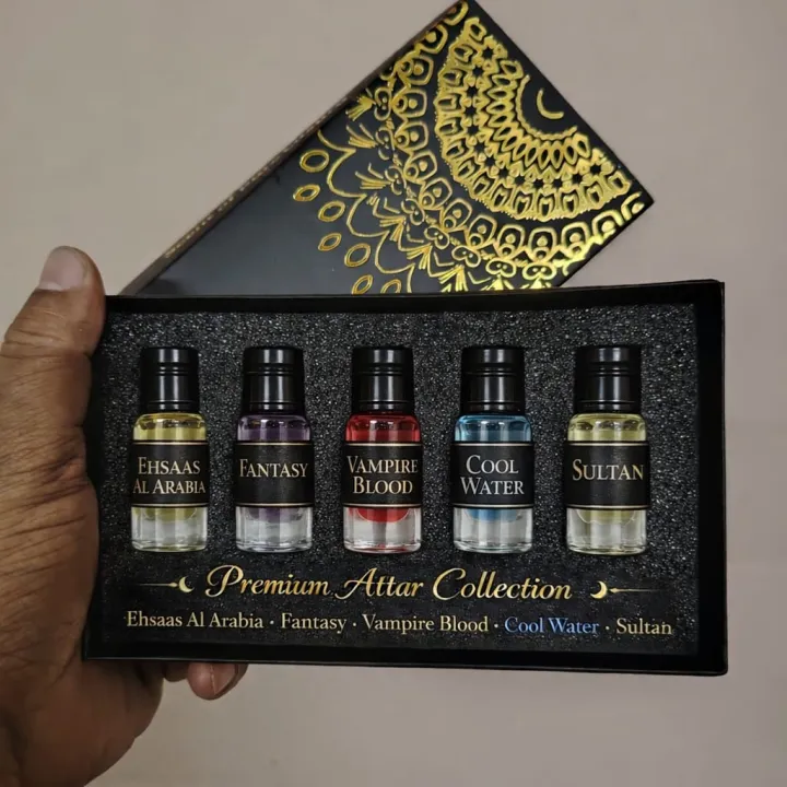 Premium Arabic Attar Gift Set – 5 Exclusive Fragrances (Vampire Blood ...