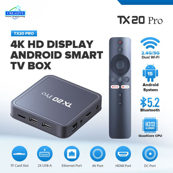 TX20 Pro 12K ULTRA HD Android Smart TV Box Voice Remote, Bluetooth ...