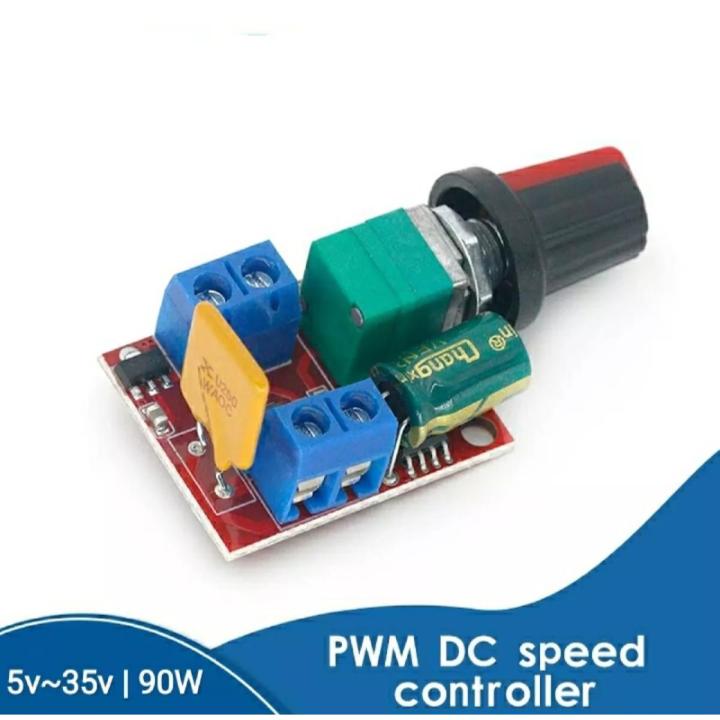 Mini 5A Pwm Max 90W Dc Motor Speed Controller Module 3V 6V 12V 24V 35V Speed Control Switch Led ...