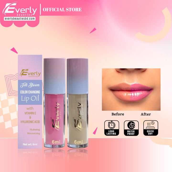 Everly Beauties Color Changing Lip Oil – pH-Activated Lip Tint ...