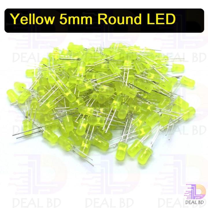 50Pcs LED Yellow LED 5mm Round LED Light Emitting Diode Basic Red Light ...