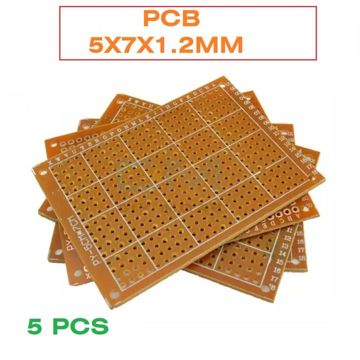 5 Pcs High Quantity (5×7)cm Single Side Prototype PCB Breadboard ...