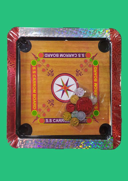 Plastic Carrom Board game - Multi color - (14X14) Inch. | Daraz.com.bd