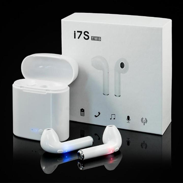 i7s TWS Mini Wireless Bluetooth Earbuds with Charging case and Mic - White - Bluetooth Headphone ...