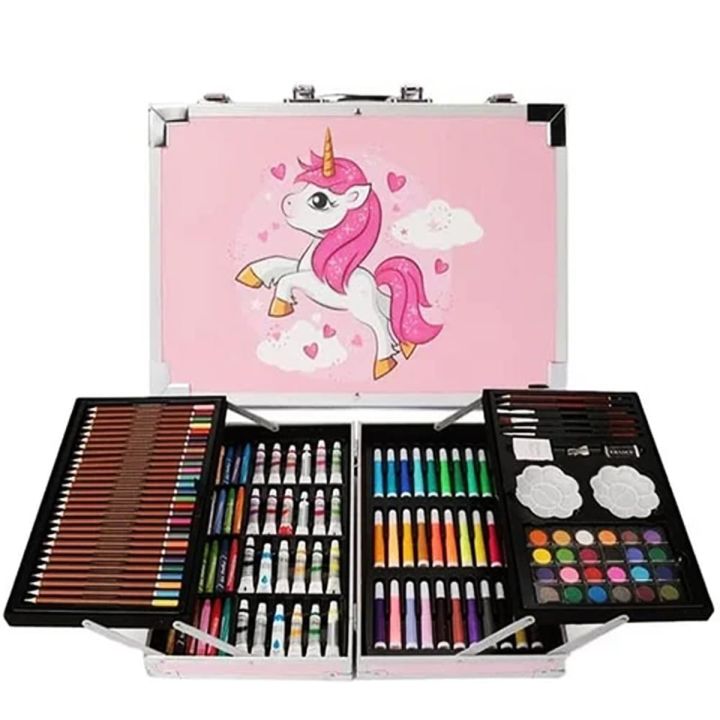 Conjoin Unicorn Colour Suitcase Set Deluxe Art Set Box with Crayons ...