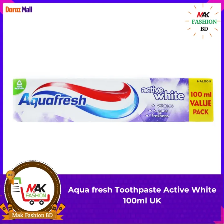 Aqua fresh Toothpaste Active White 100ml UK | Daraz.com.bd