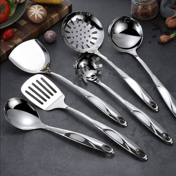 Cooking Tools Stainless Steel Soup Spoon Spatula Shovel Spaghetti ...
