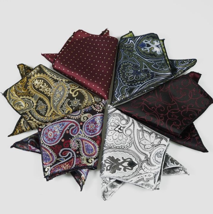 1PCS Paisley Silk 23x23cm Hankies Men's Pocket Square Handkerchiefs For ...