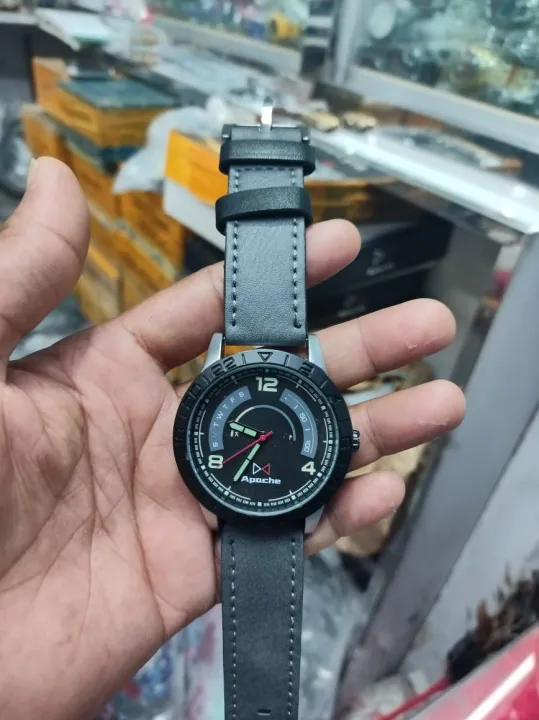 Apache watch for men orijinal leather belt 100% guranty redium plus ...
