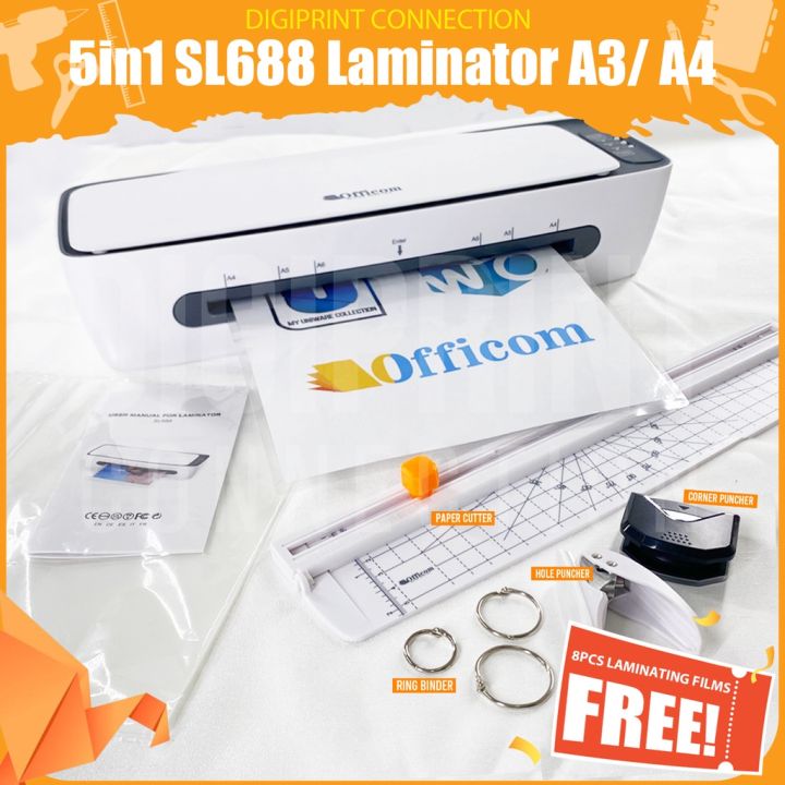 Officom 5in1 A3 / A4 Laminator HOT/COLD SL688 aminating Machine with ...