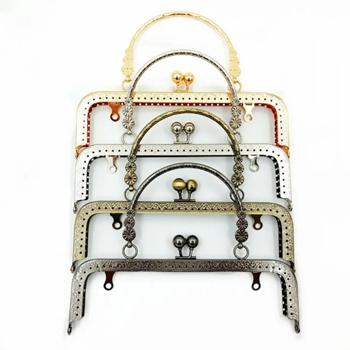 20CM Square Embossing Wrist Metal Kiss Clasp Frame For Bags Flower ...