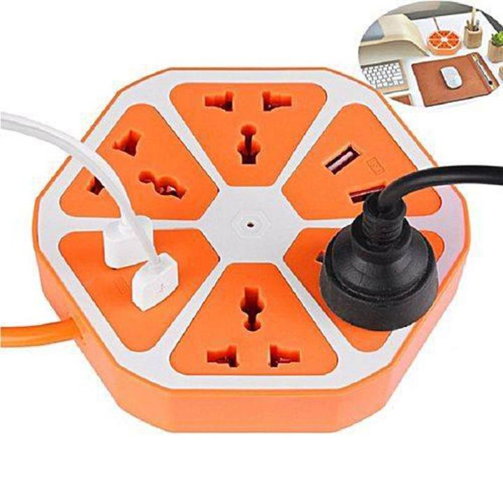 Multi Power Plug Extension - 4 Power Sockets & 4 USB Ports | Daraz.com.bd