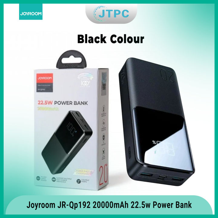 Joyroom JR-QP192 20000mAh Super Fast Charging 22.5W Power Bank - Black | Daraz.com.bd
