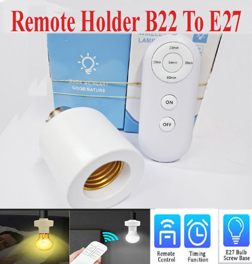 Holder B22 to E27 Smart Light Bulb Holder Base Wireless Control 40 feet ...