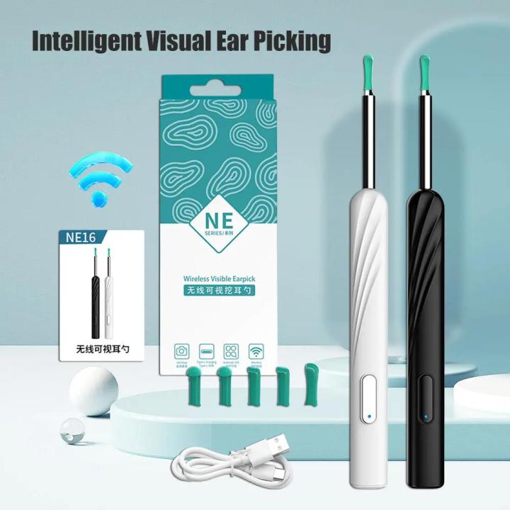 Wireless Wi-fi Visual Ear Cleaner Smart Visual Sticks Otoscope NE16 HD ...