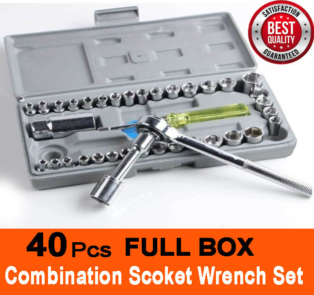 Stainless Steel Hexagonal Aiwa 40 In 1 Pcs Wrench Tool Kit | Daraz.com.bd