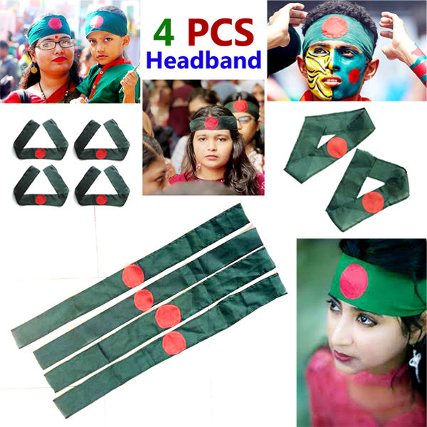 Premium 4 PCS Bangladesh National Flag Headbands Direct Factory Supply ...