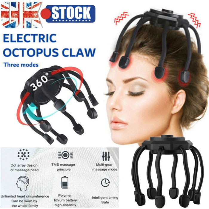 Electric Head Massager Octopus Scalp Massagers,360 Degree Automatic ...