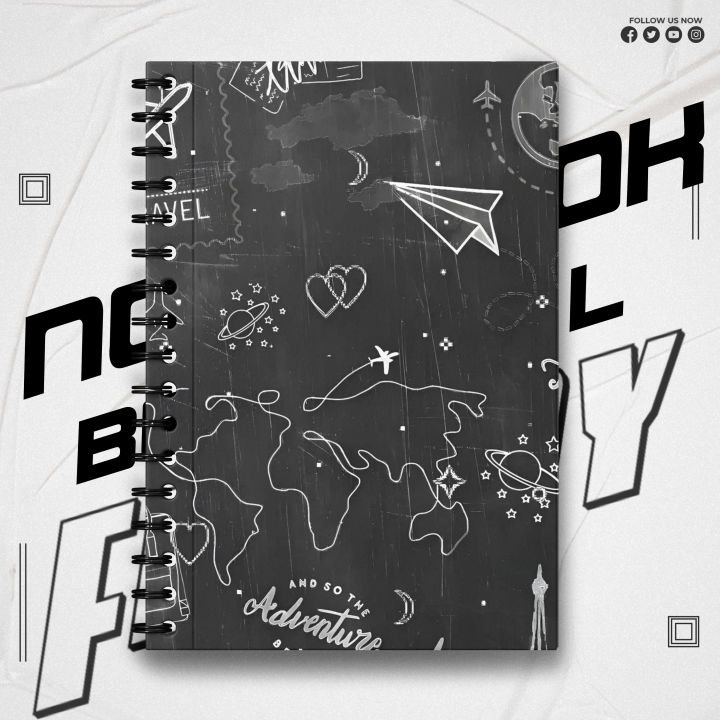 Notebook Scientific Dark Theme Design Paper plane Line Art Design ...