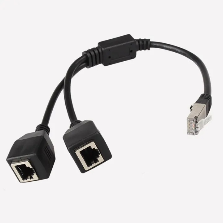 【Factory-direct】 RJ45 Ethernet Splitter Adapter 1 Male to 2 Female LAN ...