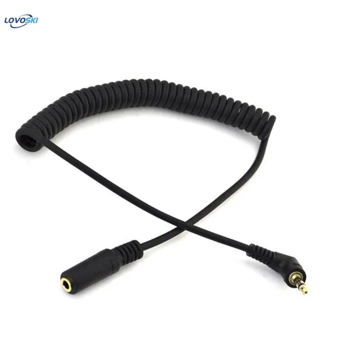 3-Pole Coiled 3.5mm Male Right Angle to Female Stereo Audio Spring Aux ...